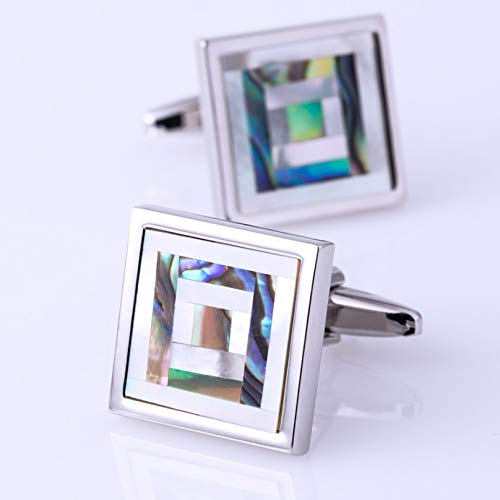 Jewelry Shirt Cufflinks for Mens Coloured Shell Cuff Link Fashion Button Wedding Guests