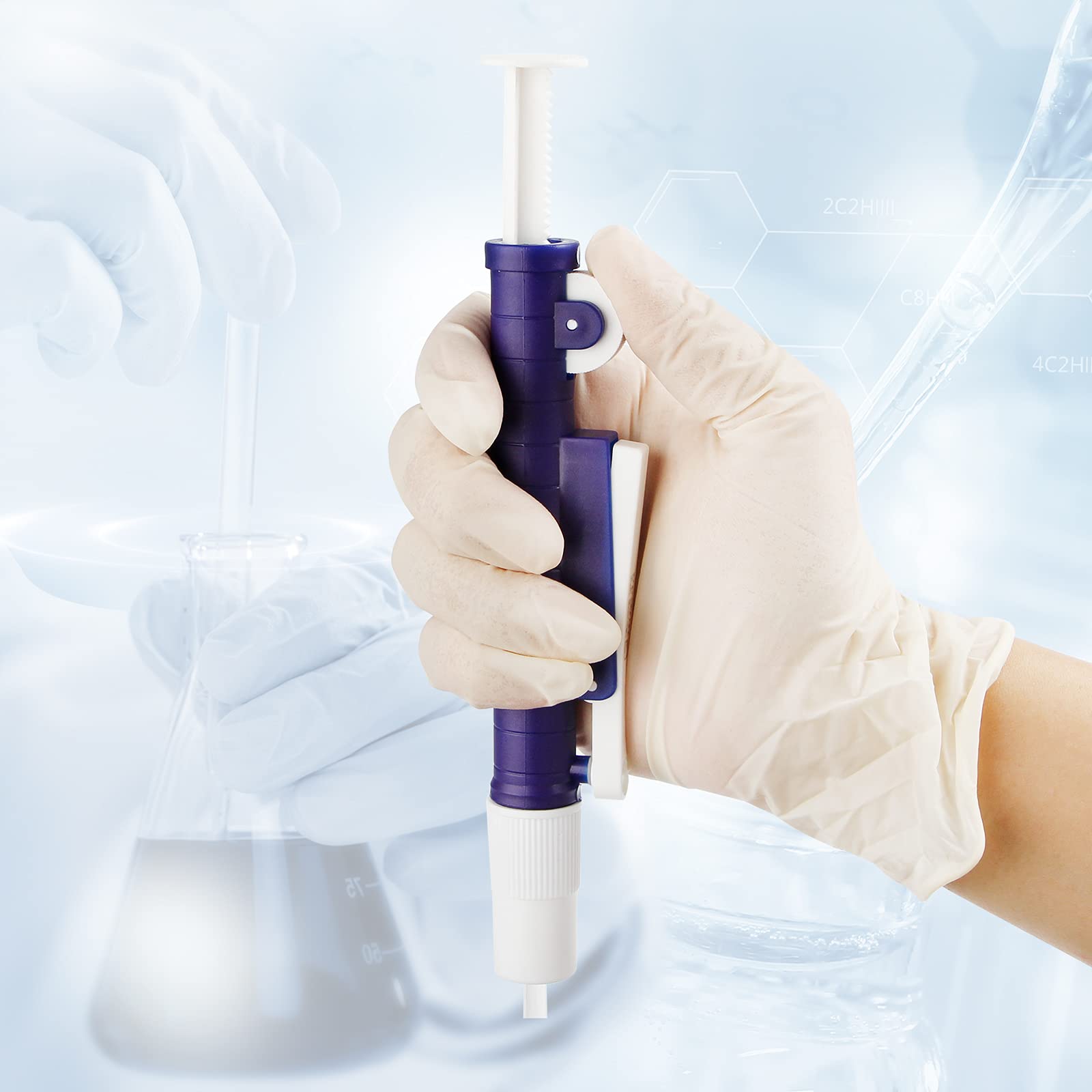 Pipette Pumps, Set of 10 Lab Pipettes Pumps, 2ml Blue, Fit Plastic or Glass Pipettes