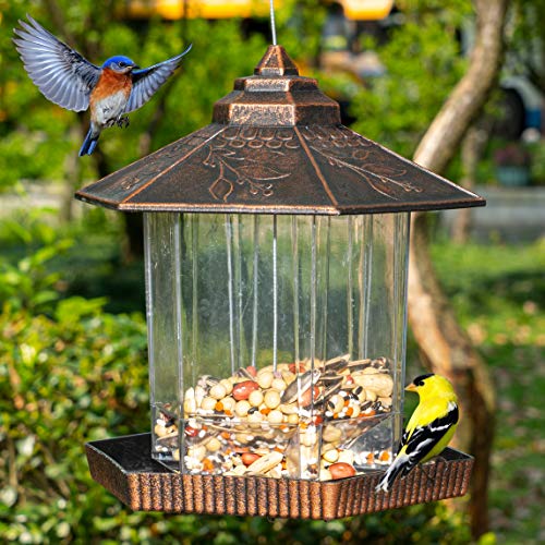Nerosun Bird feeders for Outdoors Hanging, Wild Bird Feeder for Outside Clearance