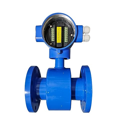 XAXAX Water Flow Meter, Water Flow Meter RS485 4-20mA, Digital Liquid Electromagnetic Flowmeter for Sewage Wastewater Seawater Mud Acid-Alkali Solution,Gallon, QTS, PTS, L, mΒ³(DN50)
