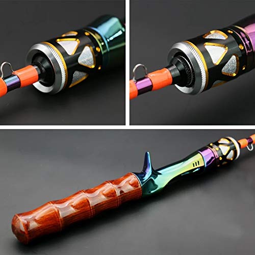 LHLLHL Colorful Carbon Ul Spinning Rod 1.68m 3-7g Ultralight Casting Rod Light Lure Fishing Rod Solid Tips Pole ( Color : Casting Rod )