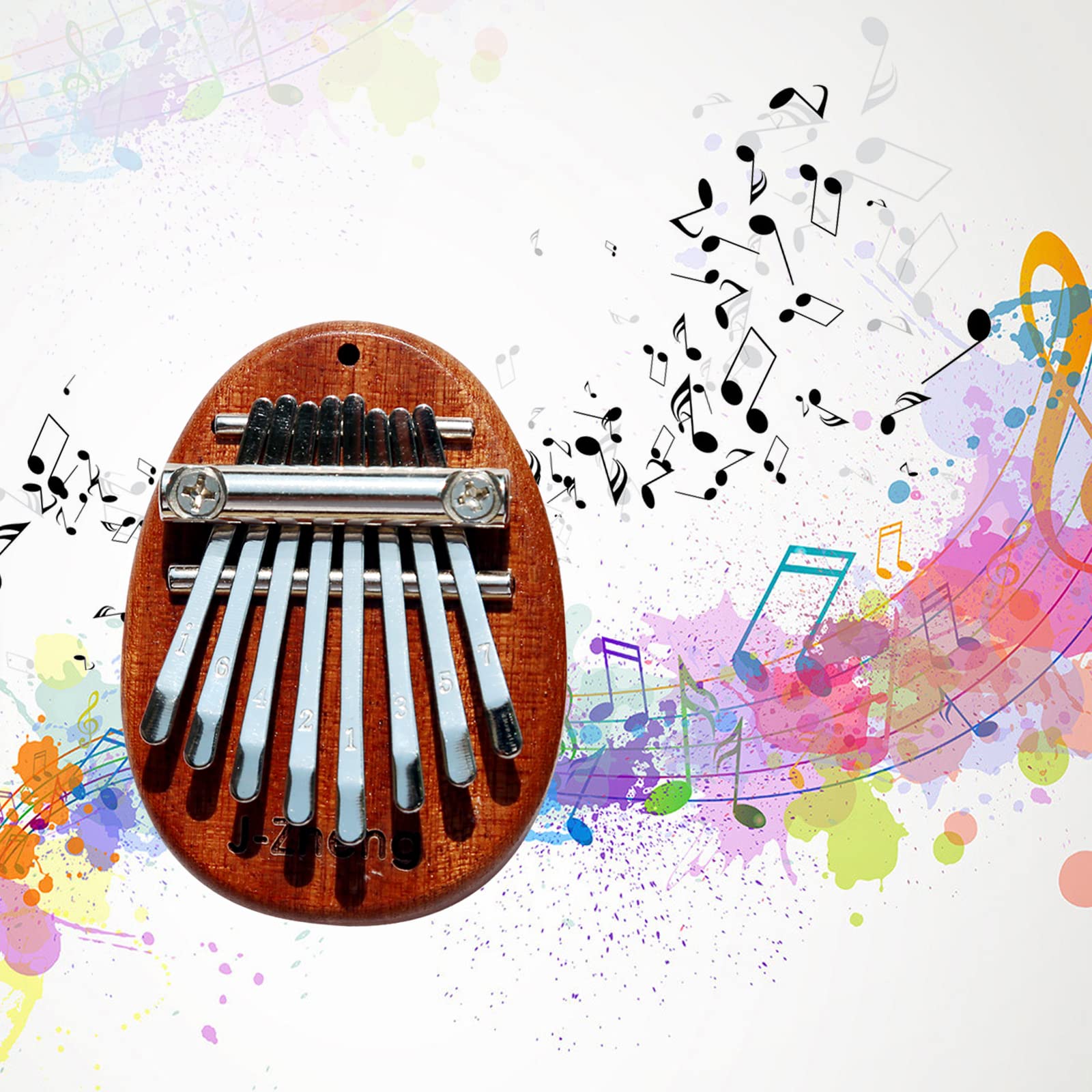 Kalimba 8 Keys, Solid Wood Thumb Piano, Portable Musical Instrument, Gift for Kids Adult Beginners Professional (thumb Piano) (round)