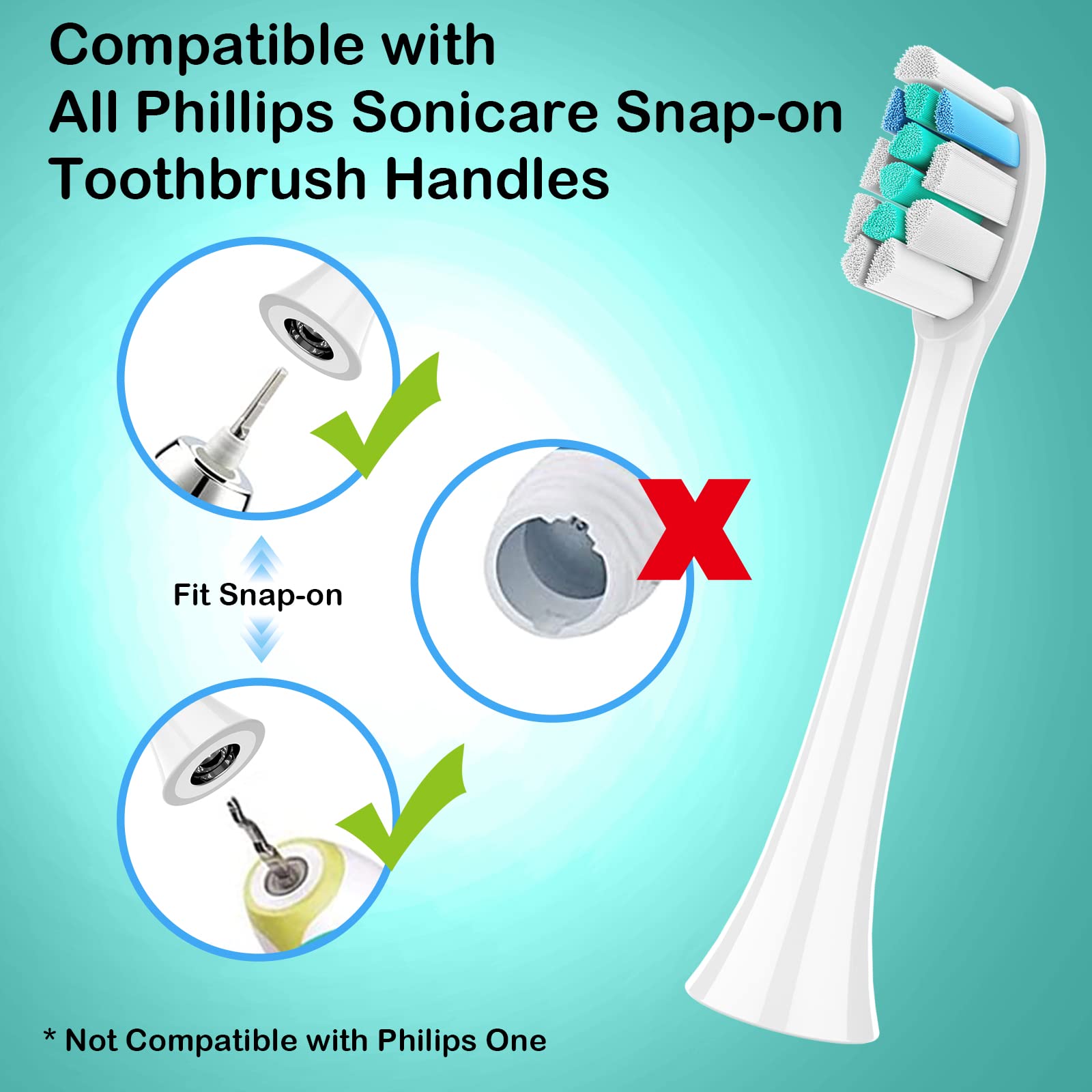 Replacement Toothbrush Head (with Protective Cover) for Philips Sonicare DiamondClean ProtectiveClean EasyClean FlexCare HealthyWhite