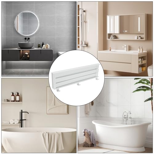 Swivel Towel Bar-3-Arm Bathroom Towel Rack 180° Rotating with Double-sided Tape No Nail Self-adhesive Hand Towel Holder No Nail Wall Mount Dish Rag Dishcloths Washcloth Storage Organizer Hanger(White)