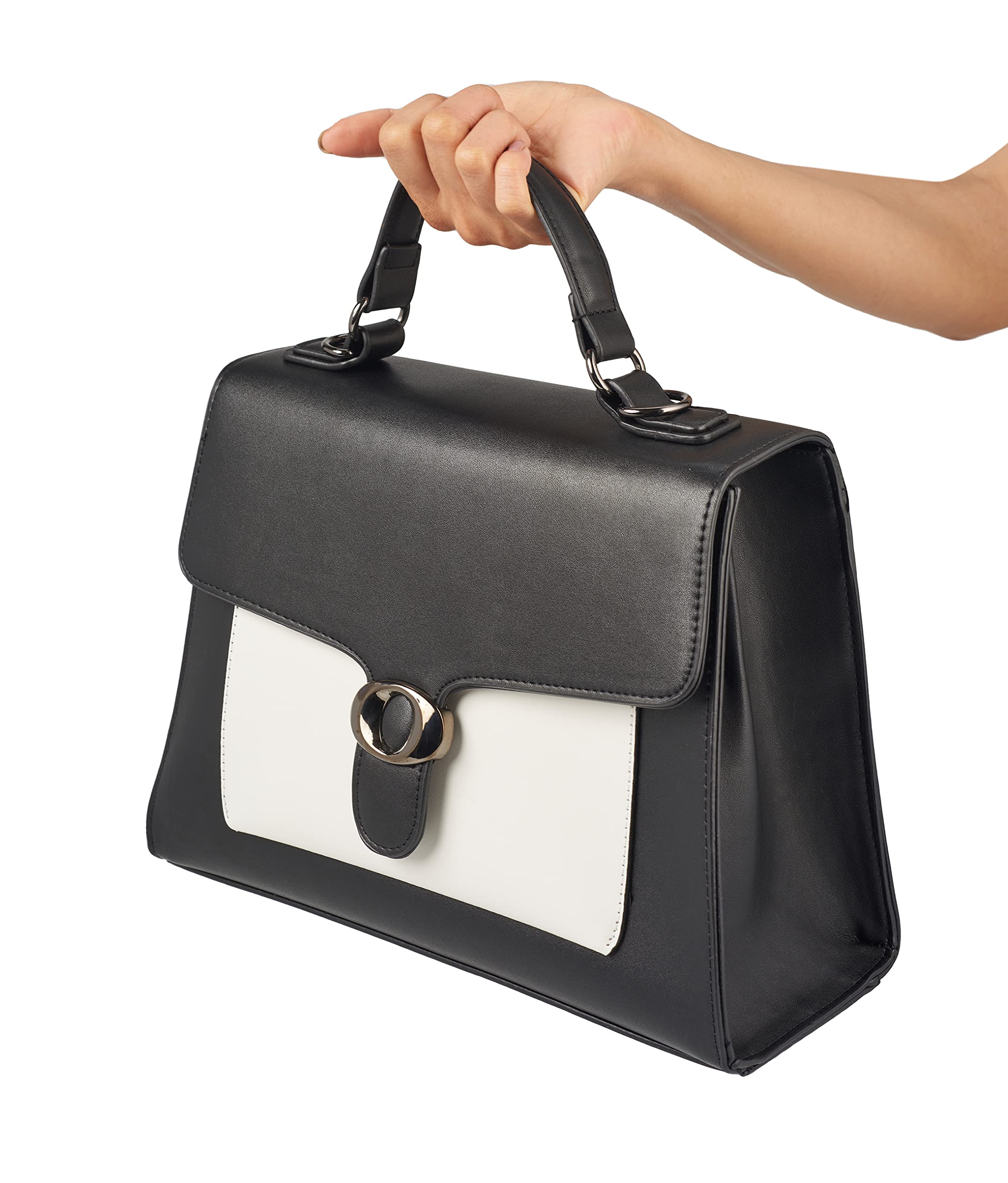 Loulu - Top Handle Bag - Black & White
