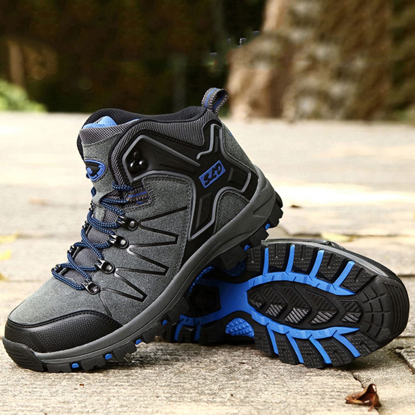 Men Waterproof Hiking Boot Shoes Cotton Short Shoes Wide Shoes (6-Dark Gray, 10)
