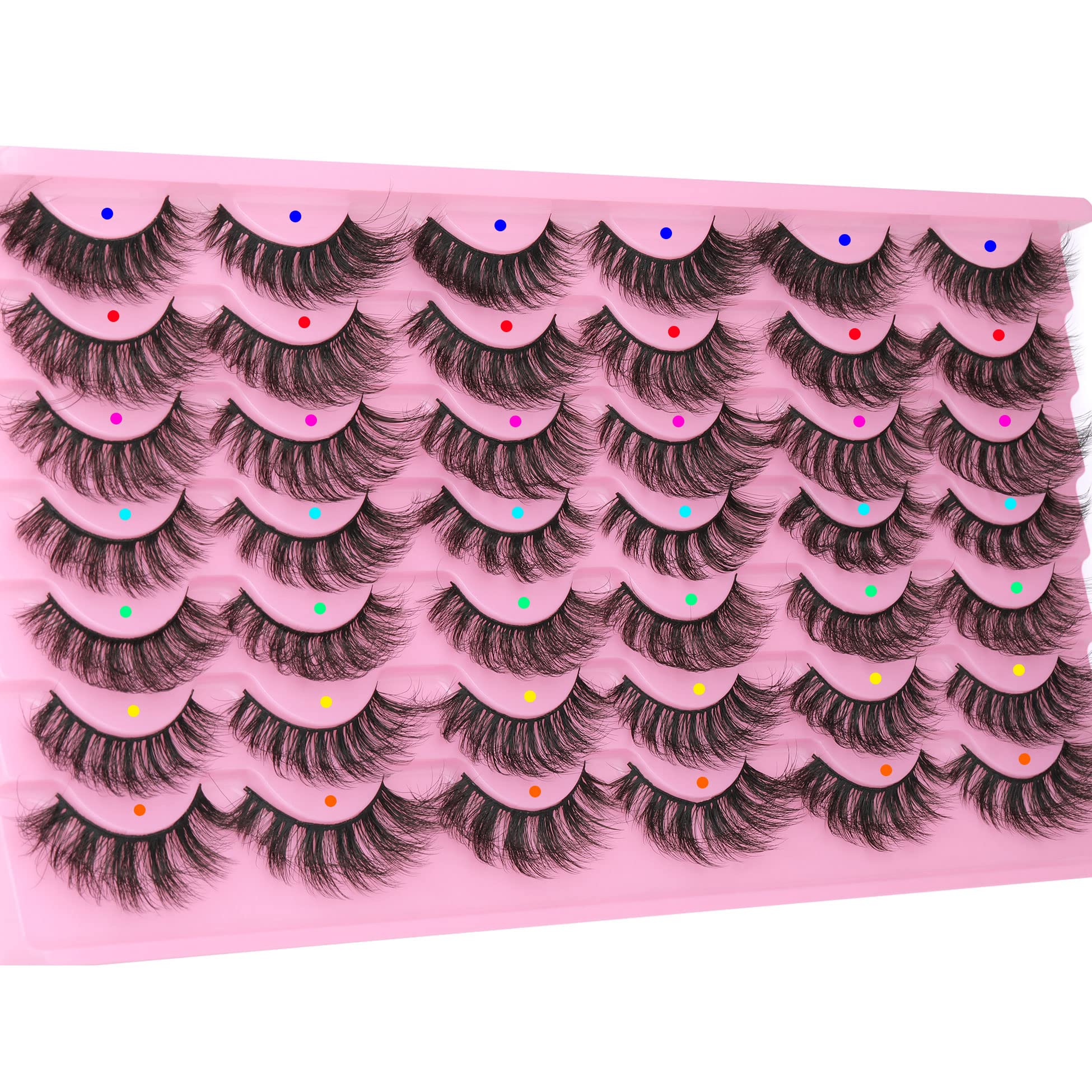 Natural Lashes Mink 7 Styles False Eyelashes Wispy Fluffy Lashes Look Like Extensions 4D Volume Fake Eyelashes 21 Pairs Eye lashes Pack by EYDEVRO (12-15mm)