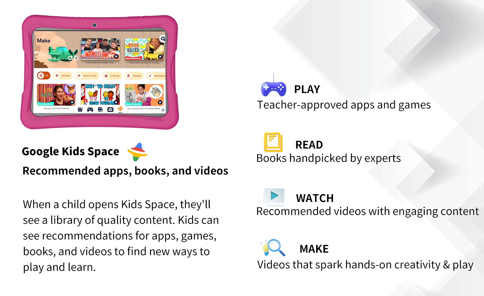 NOBKLEN 10 Inch Kids Android Tablet, Wi-Fi 6, 8000mAh Battery & Parental Control - 2024 Release with Teacher-Approved Apps, and Silicone Shockproof Case for Kids Ages 3-12