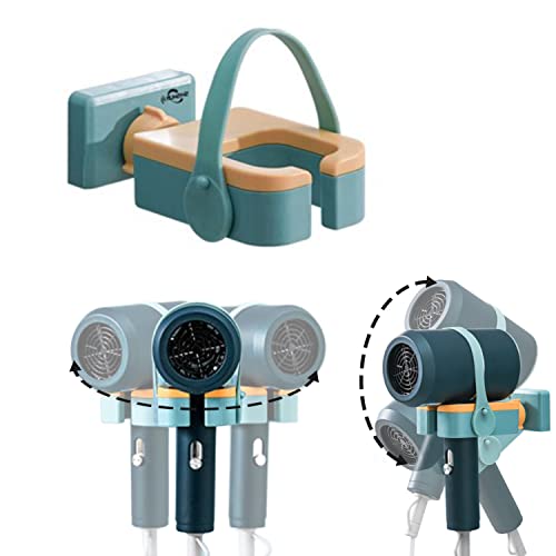Rotatable Universal Hands Free Hair Dryer Holder Wall Mounted,Blow Dryer Holder Wall Mounted,Hair Dryer Stand Holder Hands Free for Women, Save Space & Easy to Install on Bathroom Bedroom