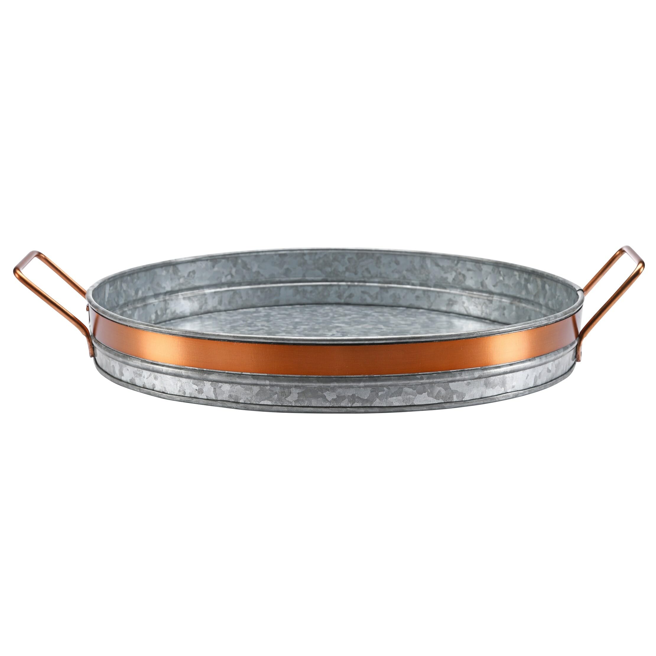 KINDWER Galvanized Indoor/ Outdoor Farmhouse Tray (20x16x4)