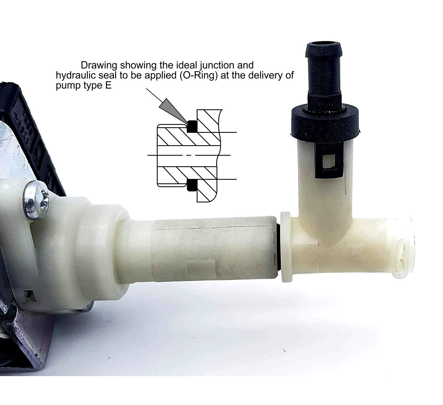 MacMaxe ULKA Model E Type EFP5 - Replacement Pump Compatible with Breville Espresso Machine - Solenoid Vibratory Water Pump with 2 O-Ring Seals - 15 Bar Max Pressure, 2/1 Min. On/Off, 120V, 60Hz, 52W