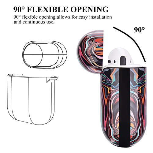 KOREDA Compatible with AirPods Case, Cute Marble TPU Hard Designed Case Full Protective Shockproof Cover Accessories with Keychain for AirPods 2 & 1 (Abstrict Marble)