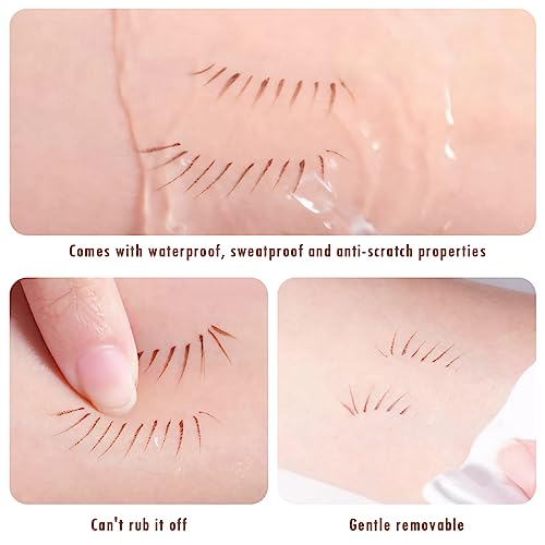 Jemey Double Tip Lower Eyelash Pencil Waterproof Anti-Smudge Dual Pronged Bottom Eyelashes Pen Super Slim Eye Liner Liquid Eyeliner Natural 3D Under Lashes for Eye Makeup (Black)
