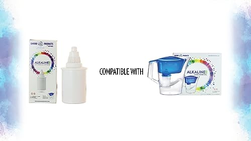 New Wave Enviro Products Alkaline Plus Pitcher Filter, Replacement Cartridge 3 Pack Pitcher Filter, 3 Count (Pack of 1), 64 Gallon Filter Life per Cartridge, White