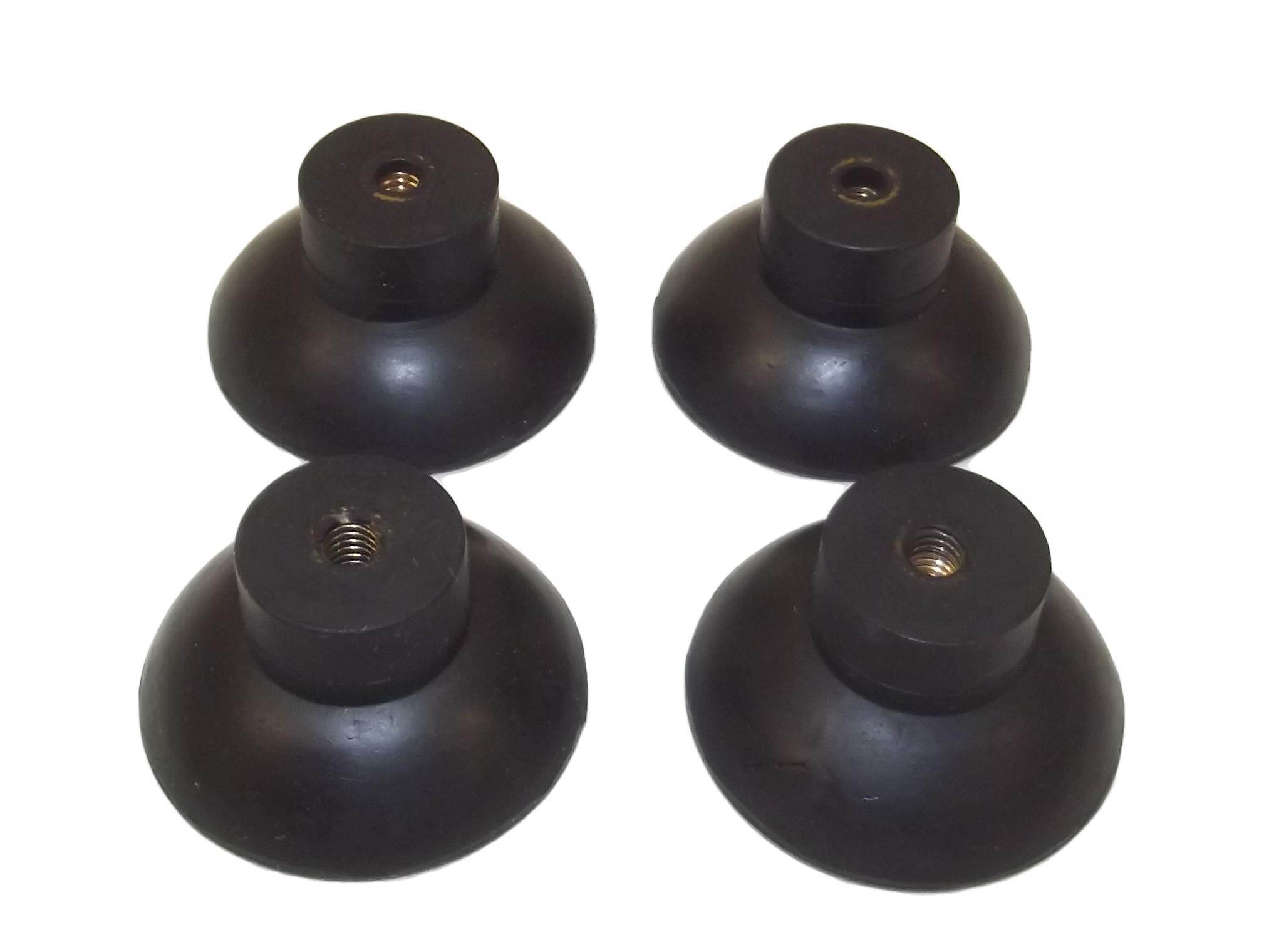 JL Missouri Parts 4X 3/8" #8-32 Female Screw in 1 5/16" Rubber Suction Cups, 11/16" Tall, Made in USA