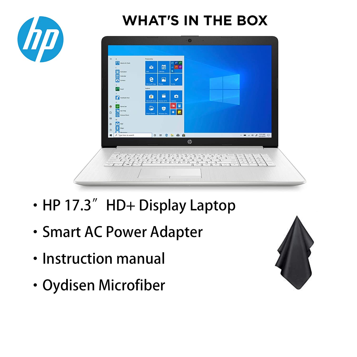 Newest HP 17.3" HD+ Touchscreen Laptop, Intel Quad-Core i5-1035G1 Processor, 32GB Memory, 1TB SSD, DVD-RW, Webcam, Numeric Keypad, WiFi, HDMI, Windows 10, Silver (Renewed)