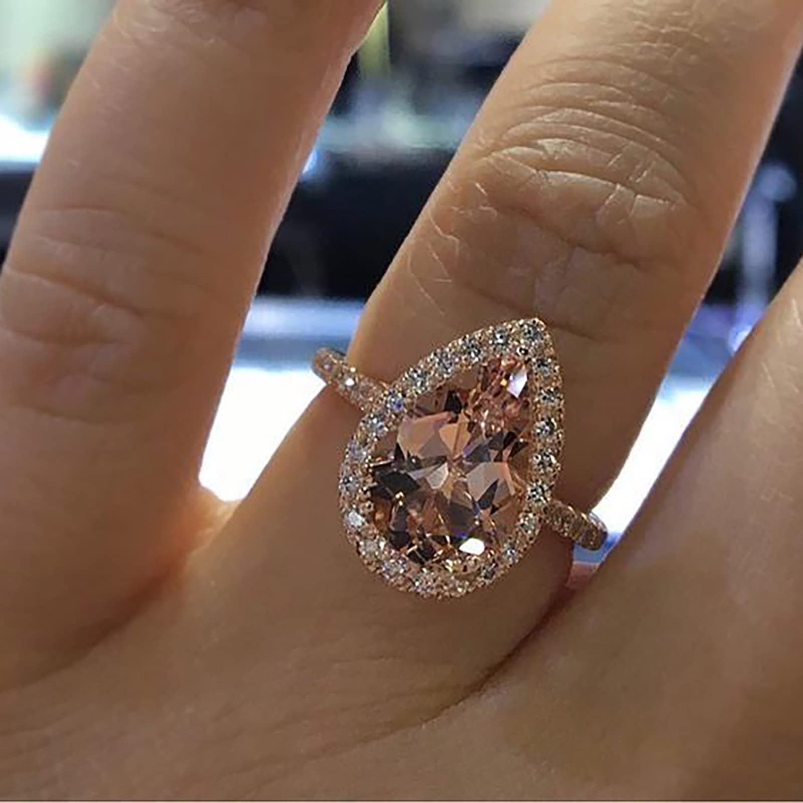 Luxury Round Cut Zircons Ring for Women Full Diamond Dazzling Ring Engagement Wedding Rings Jewelry