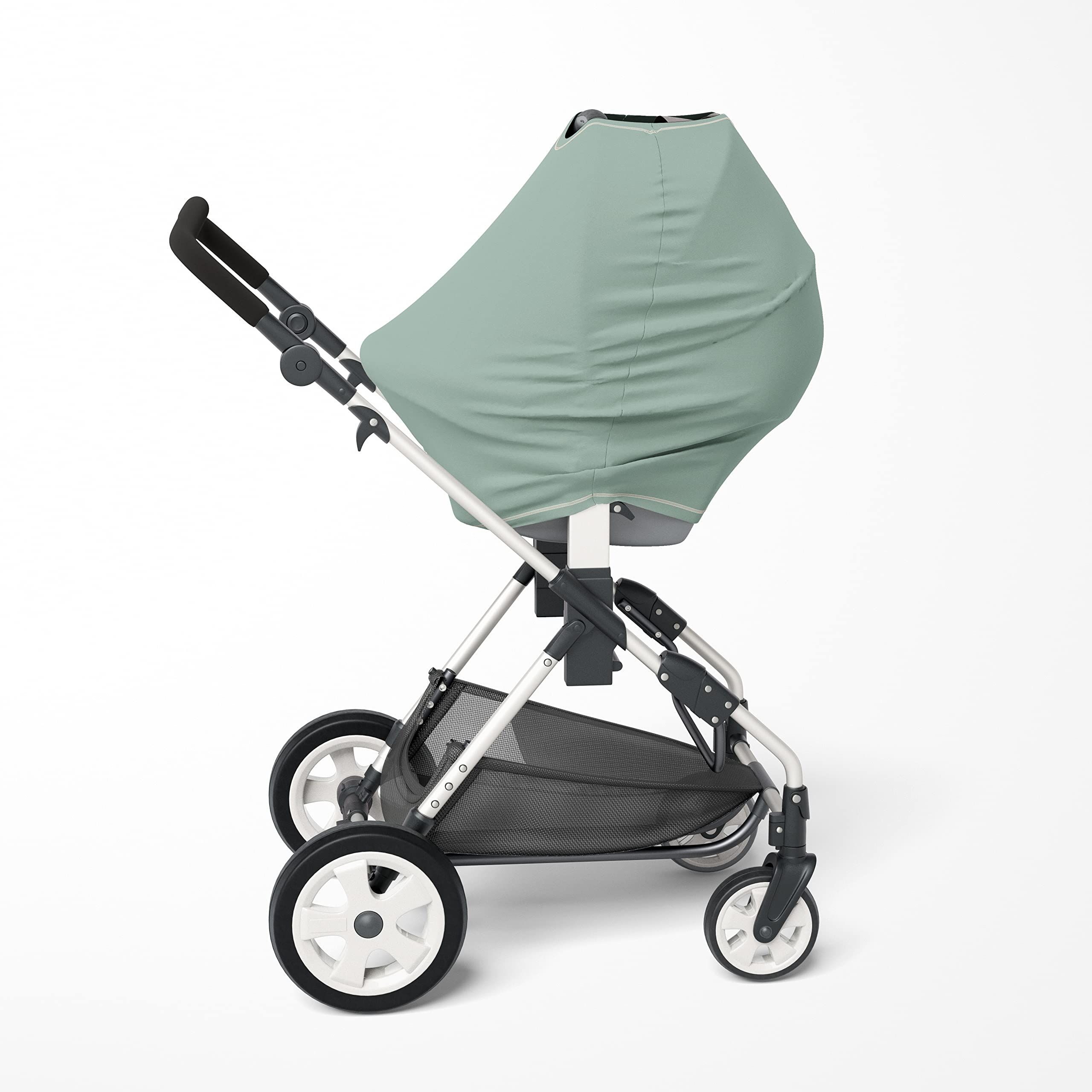 Natemia 4 in 1 Baby Car Seat Cover - Multi-Functional Stretchy & Soft Canopy, Nursing, Shopping Cart, & High Chair Cover