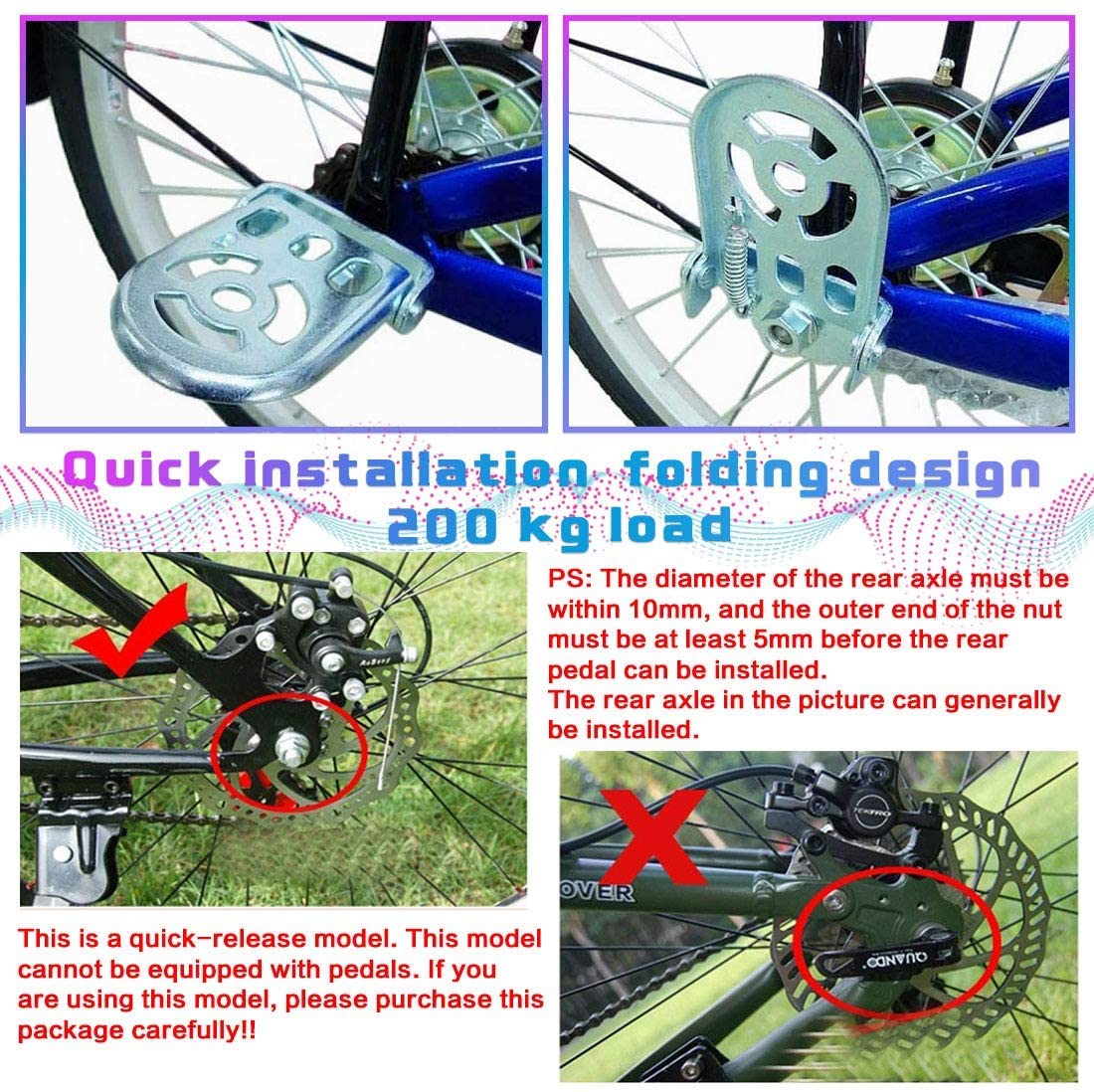 LIBRNTY Bicycle Rear Back Seat Cushion Footrest Set,MTB PU Leather Soft Cushion Rear Rack Seat Children Seat with Back Rest,Soft Thick Sponge Backrest Safe Comfortable,Including Cushion and Backrest