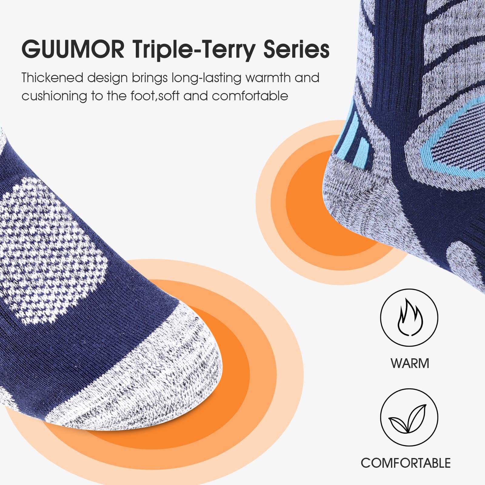 GUUMOR Ski Socks Womens Mens Skiing Snowboarding Socks Warm Winter Thermal 4 Pairs