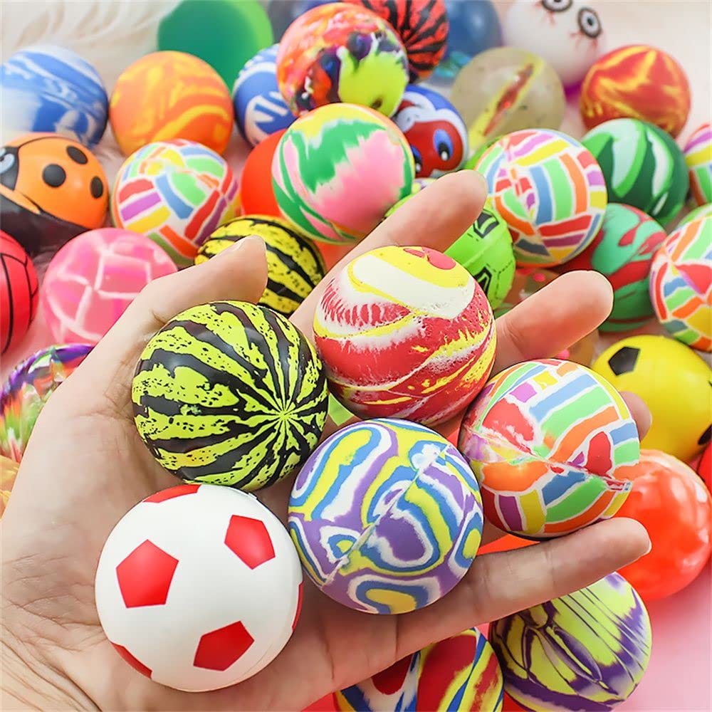 REBABA 1 Piece Bouncy Ball, Funny Colorful High Bouncing Balls for Game Prizes, Birthday Gift, Party Favors and Vending Machines