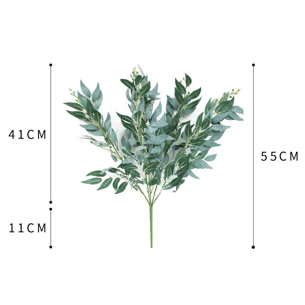 HYONAN Wedding Decorations 5 Fork Simulation Willow Leaves Sen Wedding Scene Layout Outdoor Garden Design Simulation Flowers Fake Willow Leaves Plant Garland Wedding Backdrops,Gray