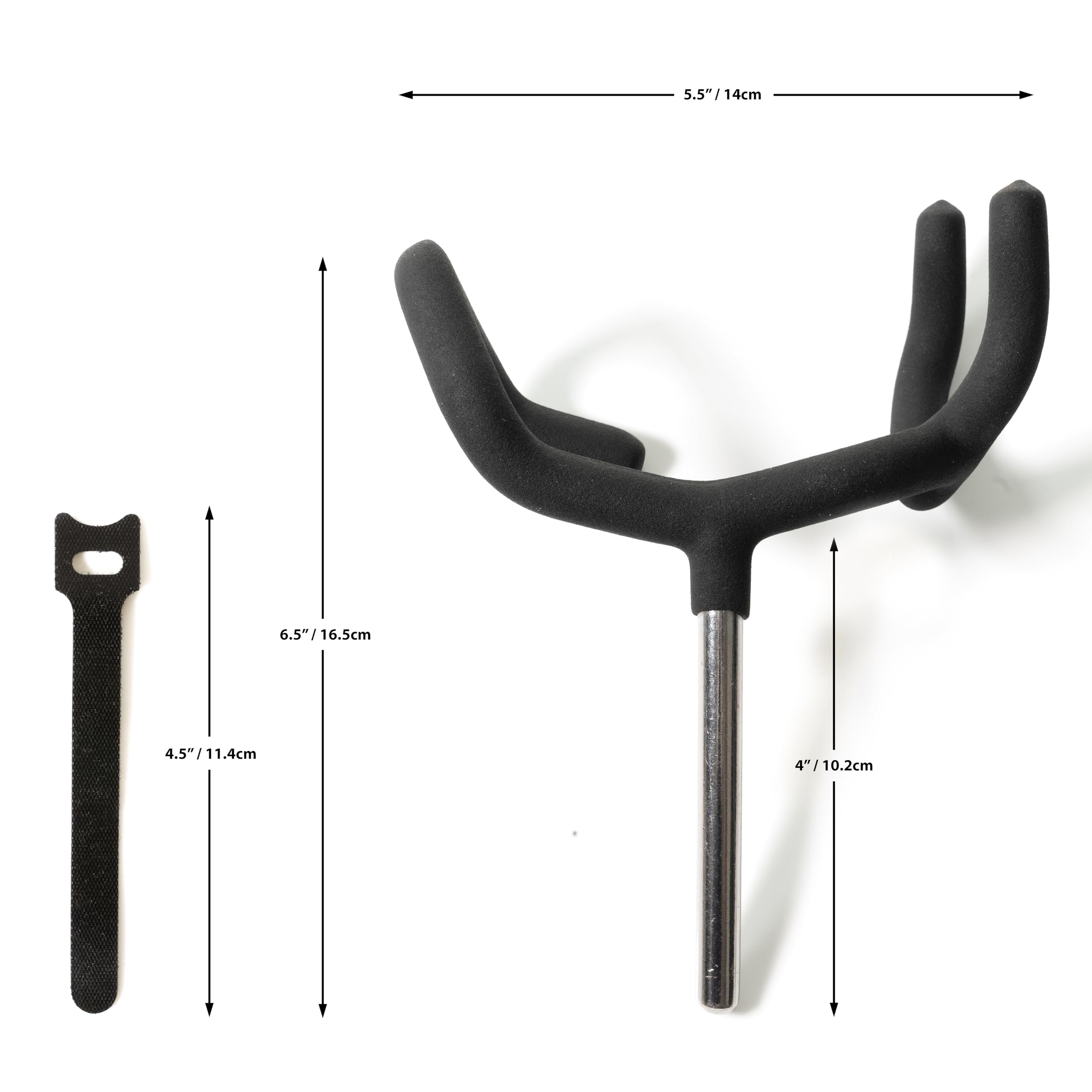 Microphone Boom Pole Holder - Metal Cradle Mount Support For Microphone and Audio Equipment - Fits Grip Head On Mic and C Stand - Includes 3 Nylon Cable Straps - MAINEFIELD PACIFIC (Black)
