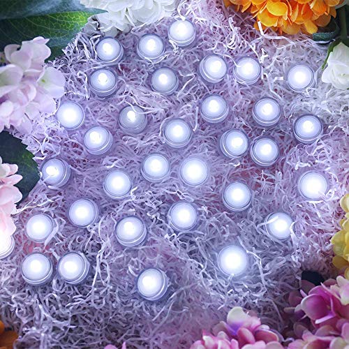 Newhouse Lighting LED Tea Lights Realistic and Bright Battery Flameless Candles, Party Water, White 36-Pack