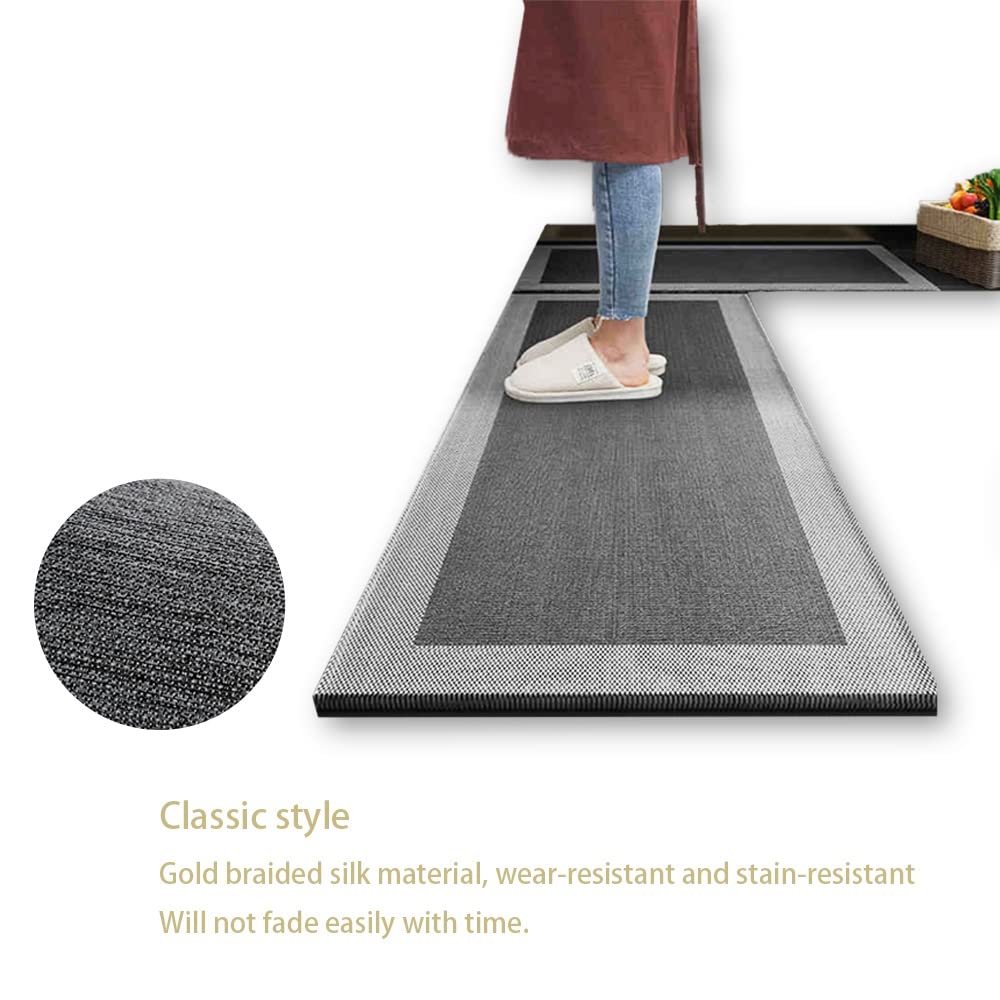 Kitchen Mat and Rugs Cushioned Kitchen mats,Non-Skid Waterproof Kitchen Rugs and Mats,Water and oil resistant washable and wipeable ,Ergonomic Comfort Standing Mat for Kitchen