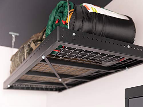 NewAge Products Pro Series Black 4'. x 4'. Wall Mounted Steel Shelf, Garage Overheads, 40402