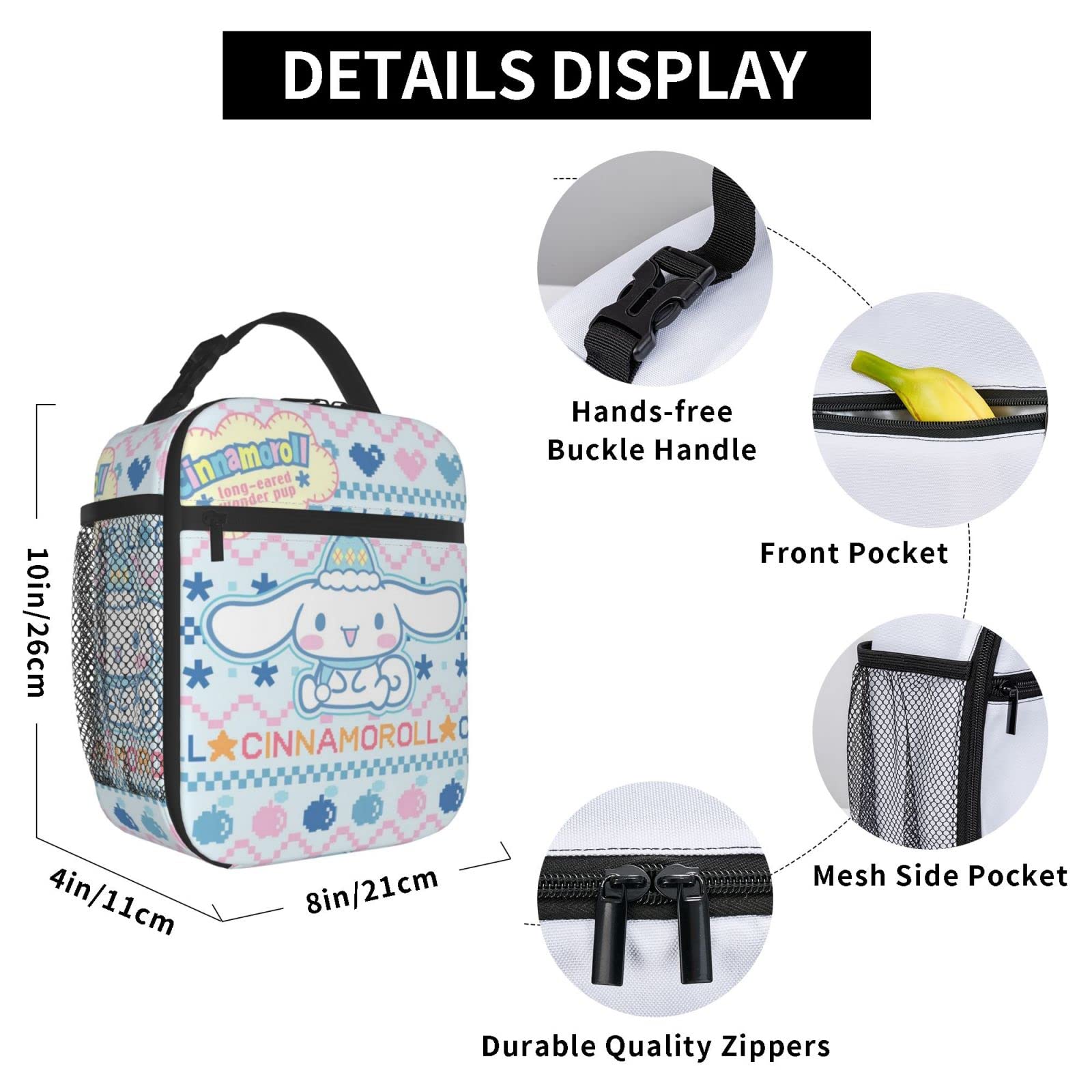 koiidisa Large Capacity Lunch Box Insulated Lunch Bag for Women Reusable Lunchbox