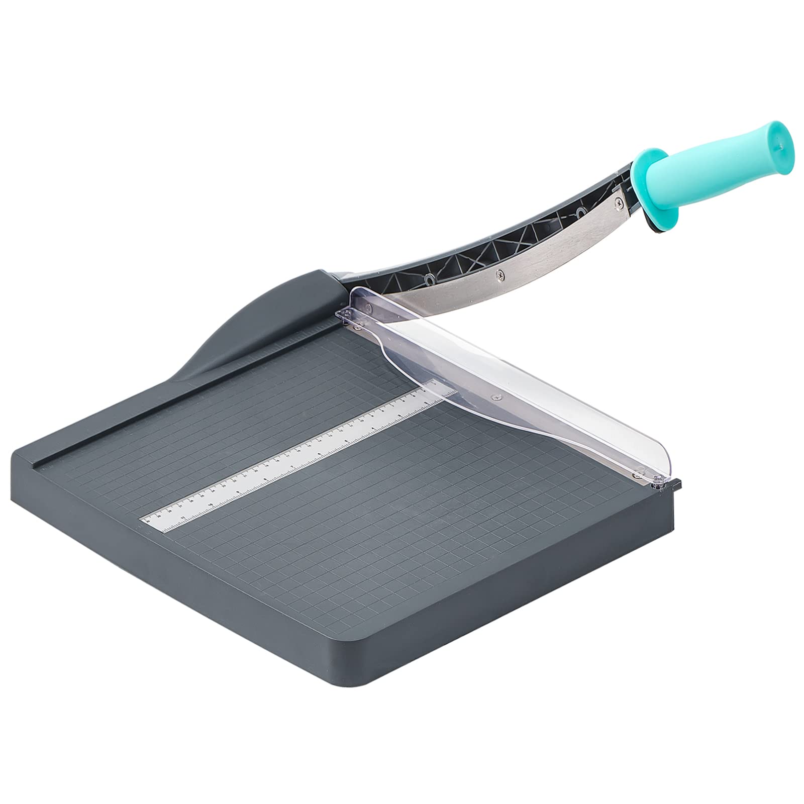 ISDIR 12 Inch Paper Trimmer with Automatic Security Safeguard and Side Ruler for A4, Craft Paper, Label, Photo and Cardstock - Ideal for Scrapbooking and DIY Projects(Black) (Gray)