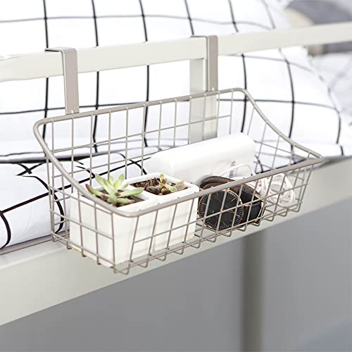 Jteyult Basket with Grid Storage Basket, Hang It Behind a Door or on a Railing, Over The Cabinet Door, White
