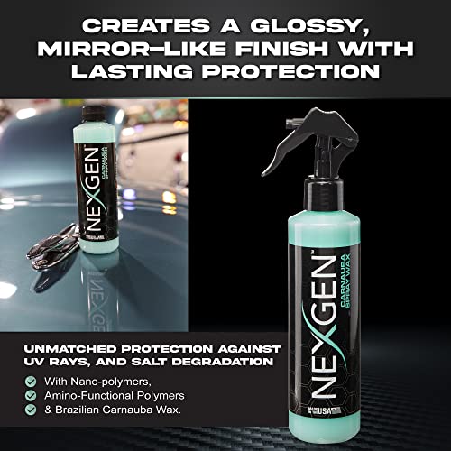 Nexgen Carnauba Spray Wax — Durable Protection and Showroom Shine — Fast and Simple One-Step Car Wax - 8 oz