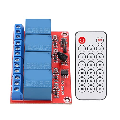 Oumefar 4 Channel Relay Module Receiver Set, Multiple Buttons Receiving Relay Module Control Switch Portable for Electrical Components(#3) Relay