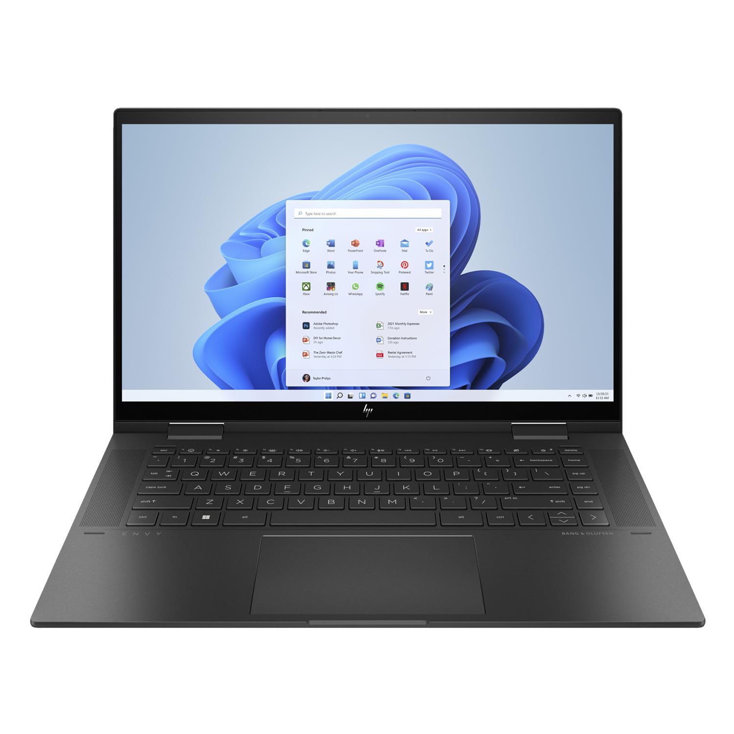 HP Envy X360 2-in-1 Laptop, 15.6" IPS Touchscreen, AMD Ryzen 7 5700U Processor, Backlit Keyboard, Fingerprint Reader, Wi-Fi 6, Audio by Bang & Olufsen, Windows 11 (32GB RAM | 1TB PCIe SSD)