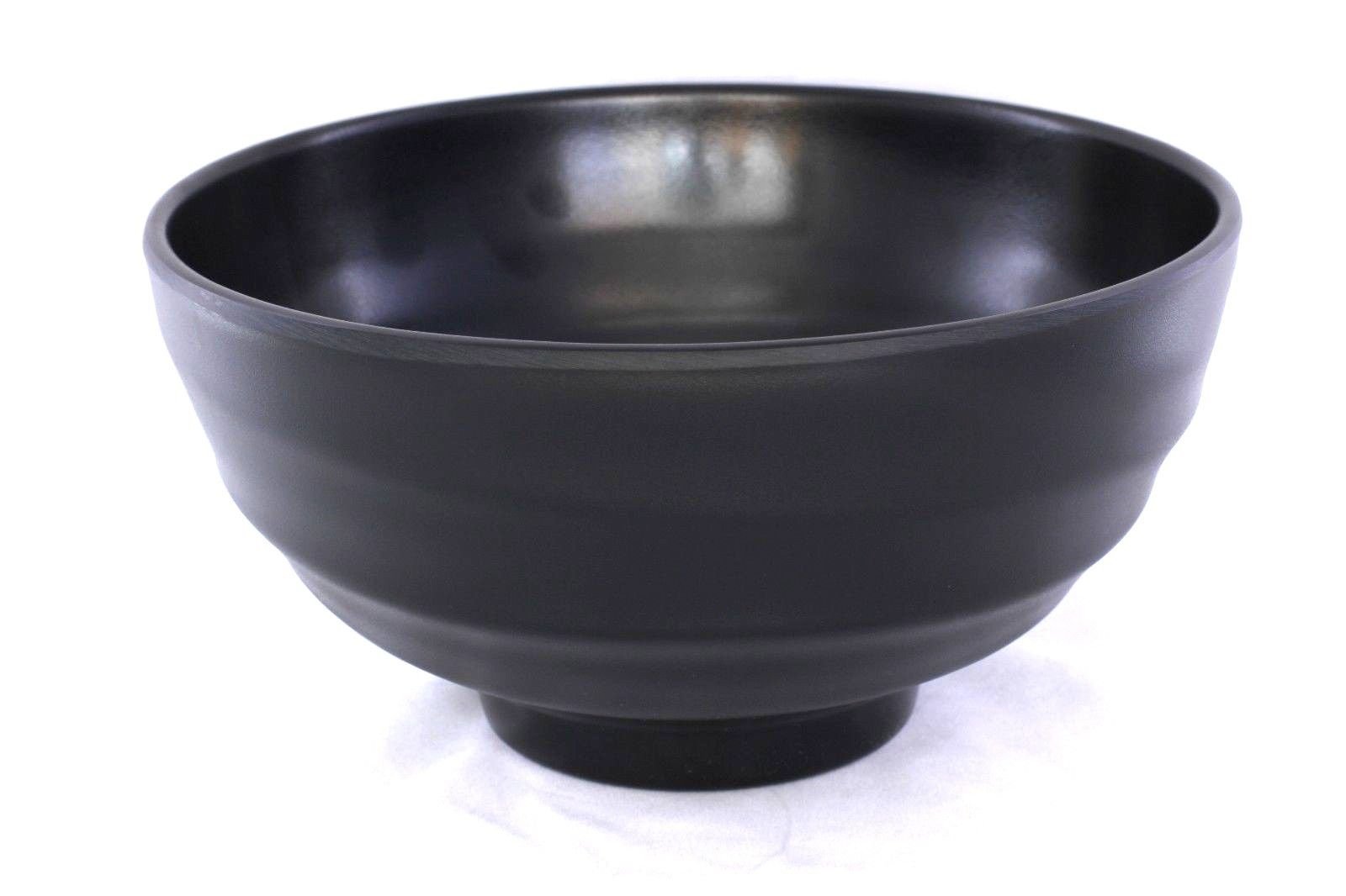 Lucky Star Melamine Round Bowls Ramen Pho Noodle Soup Wonton Soup Rice Bowl, 4-1/2" dia. X 2-1/4” H (Capacity: 10 oz), Black, Swirl Shaped (96, 4-1/2" dia. X 2-1/4” H)