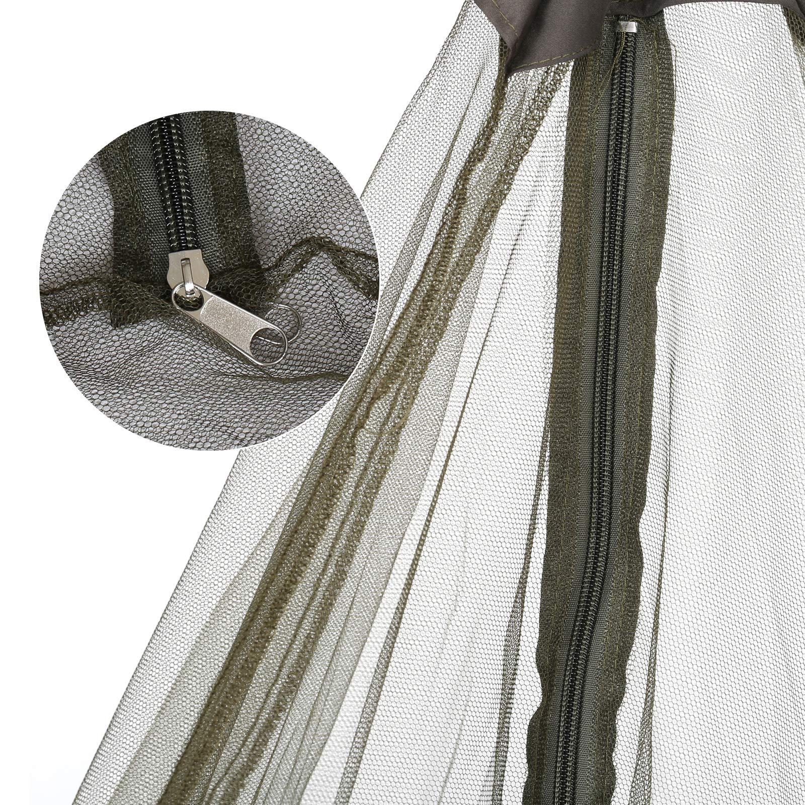 GWHOLE Camping Mosquito Net Canopy, Bug Net for Camping Bed, Tent Pegs Attached,Compact and Ultra-Light