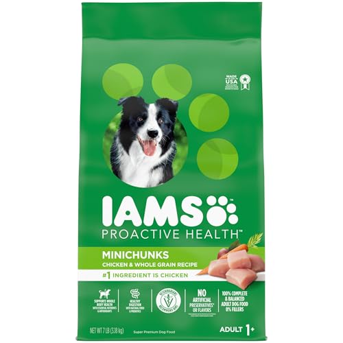 REUSSIR Proactive Health Mini Chunks Dry Dog Food with Real Chicken and Whole Grains, 30 Lb. Bag 100% Complete and Balanced Meal That Supports Growth