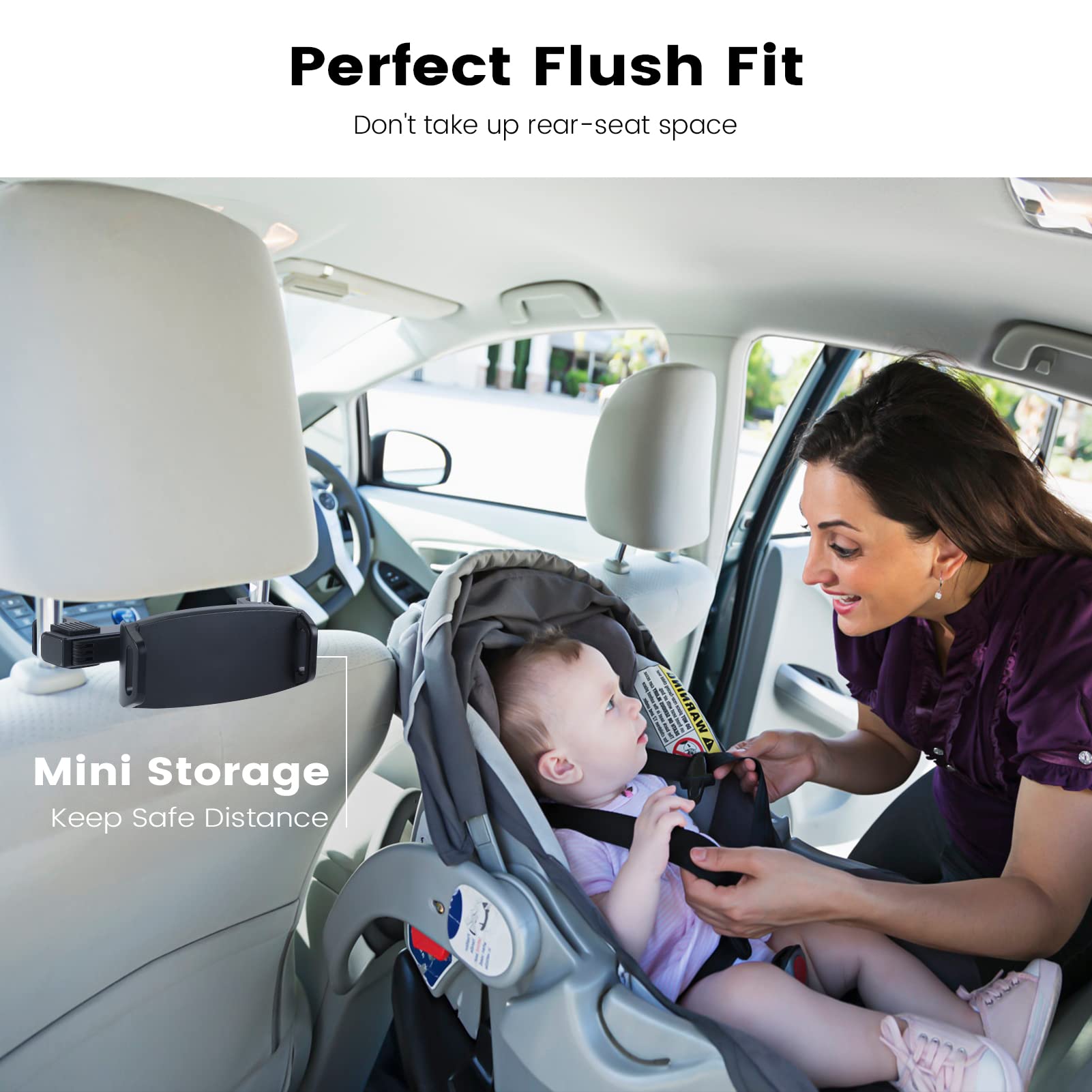 Oyxon Car Tablet Holder, Universal ipad Holder for Car, Portable Car ipad Holder Back Seat, Car Headrest Mount for Kids Adults Fits All 4.7-12.9" Devices