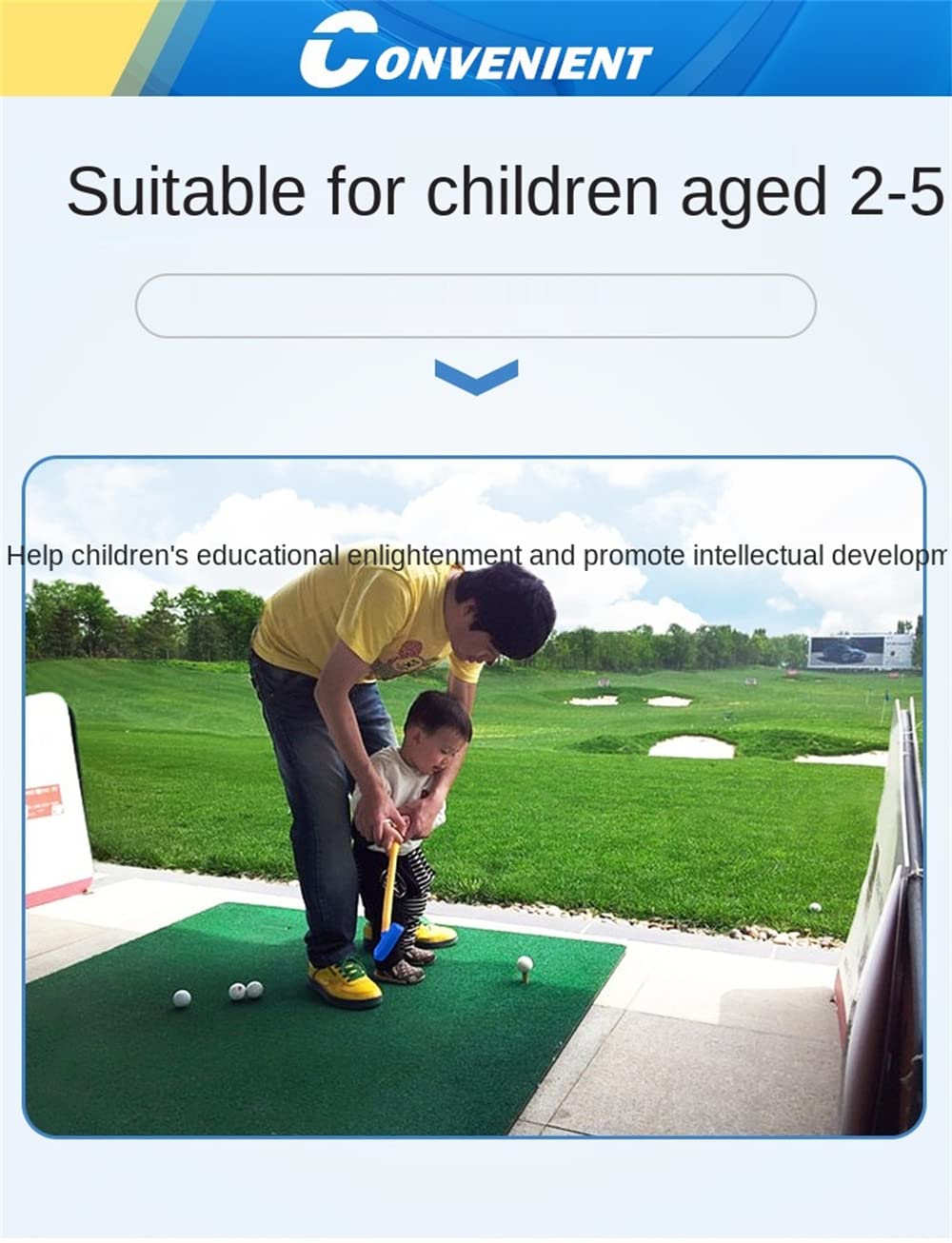 Kids Golf Putters, Children Boy Girl Beginner Right Handed Golf Training, Golf Club Putter for 3-12Y (Blue,Age 2-3)