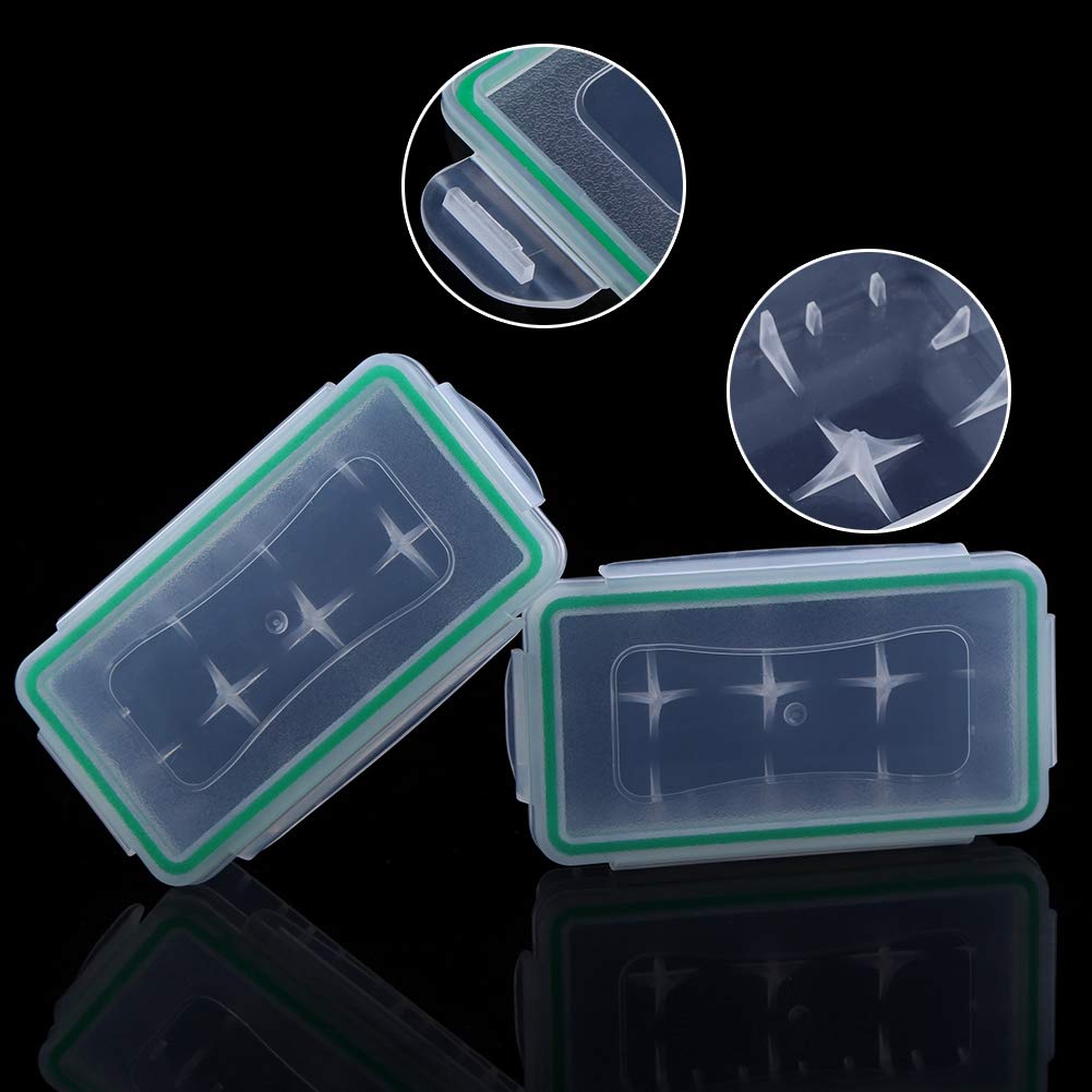 plplaaoo Battery Cases, 2 Pcs Battery Organizer Holder, Hard Wear Resistant Plastic Waterproof Battery Storage Box, Convenient Durable 18650 Batteries Holder Storage Box, Protector Cover Battery B