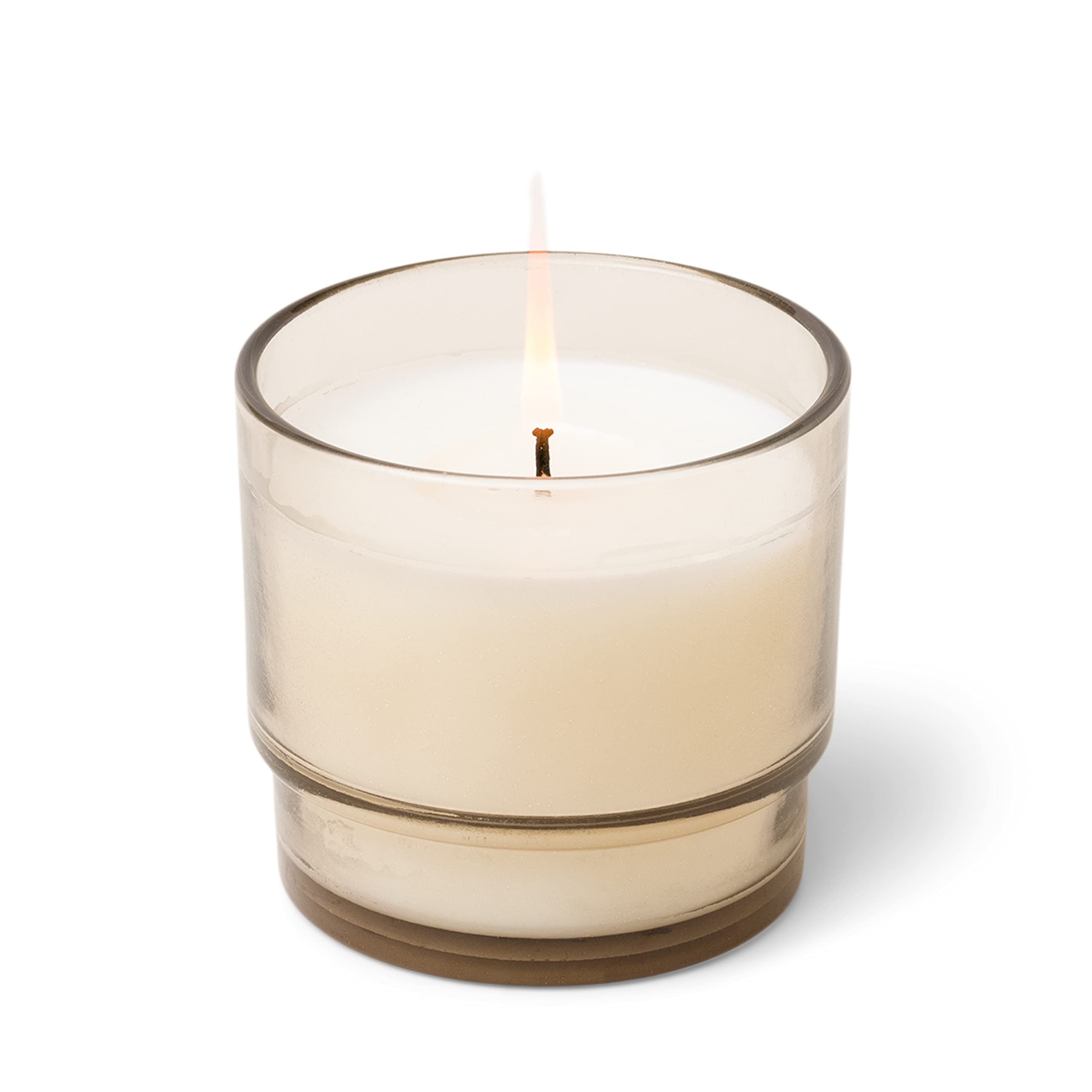Paddywax Candles Al Fresco Collection, Naturally Scented Candle, 7 Ounces, Cotton + Teak, Beige