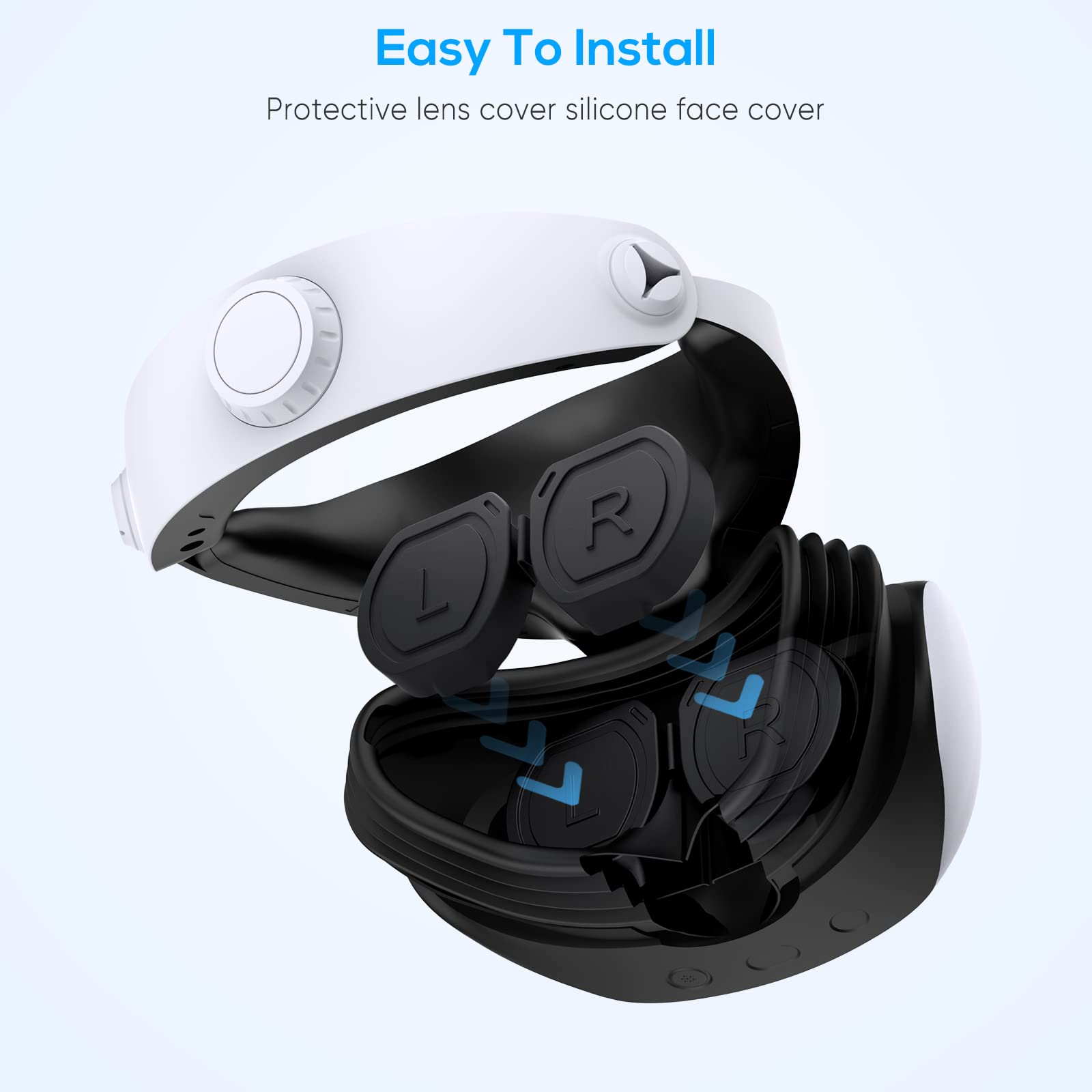 MENEEA Lens Protector Cover for PS VR2, Silicone Protective Cap for Playstation VR2, Easy to Wash and Air Dry, Dustproof, Anti-Scratch & Anti-Grease, Lightweight Accessories for Playstation VR2 Lens