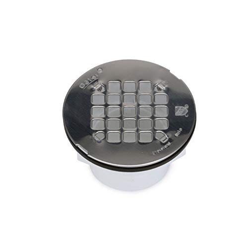 Oatey 42097 101 PS PVC-Solvent Weld Shower Drain with Stainless Steel Strainer, 2-Inch