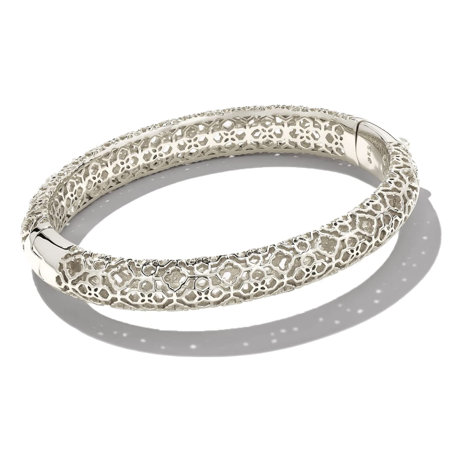 Kendra Scott Abbie Bangle Bracelet in Silver-Plated Brass, Fashion Jewelry for Women, Medium/Large