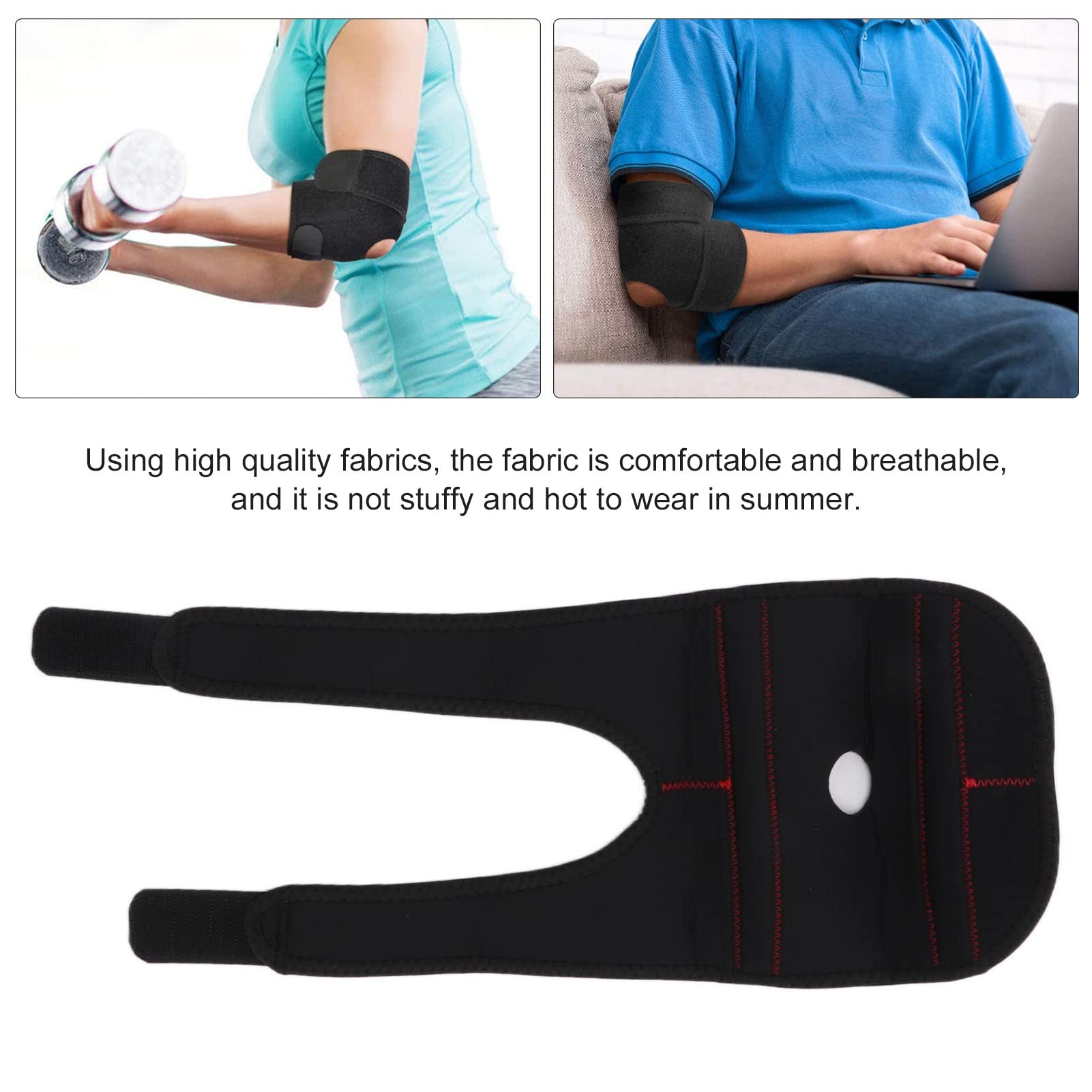 Jiawu Elbow Support, Hook and Loop Breathable Elbow Support Brace for Sports Injury Pain for Tennis Elbow Pain