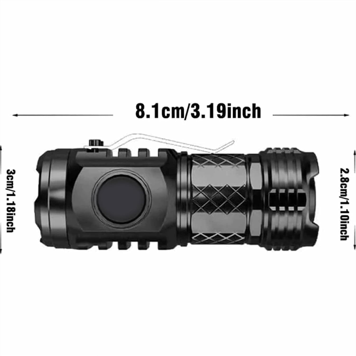 Three-Eyed Monster Mini Flash Super Power Flashlight, German Thumb Sized Flashlight, 3 Eyed Monster Mini Flashlight, Outdoor Small High Lumen Rechargeable Waterproof Pocket Flashlight (Silver)