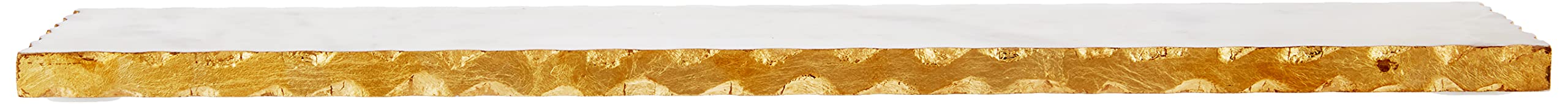 Mud Pie Marble Trivet, 1 1/4" x 8 1/2" Dia, Gold and Mud Pie - 40700003 Mud Pie Marble and Gold Edge Hostess Set Serving Platter, One Size, White