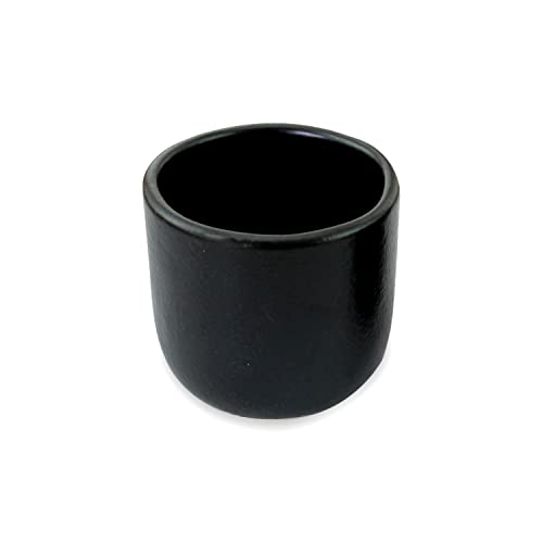 roro Hand Molded Ceramic Stoneware Tea and Coffee Serveware Matte Black Sipper Cups, Set of 2